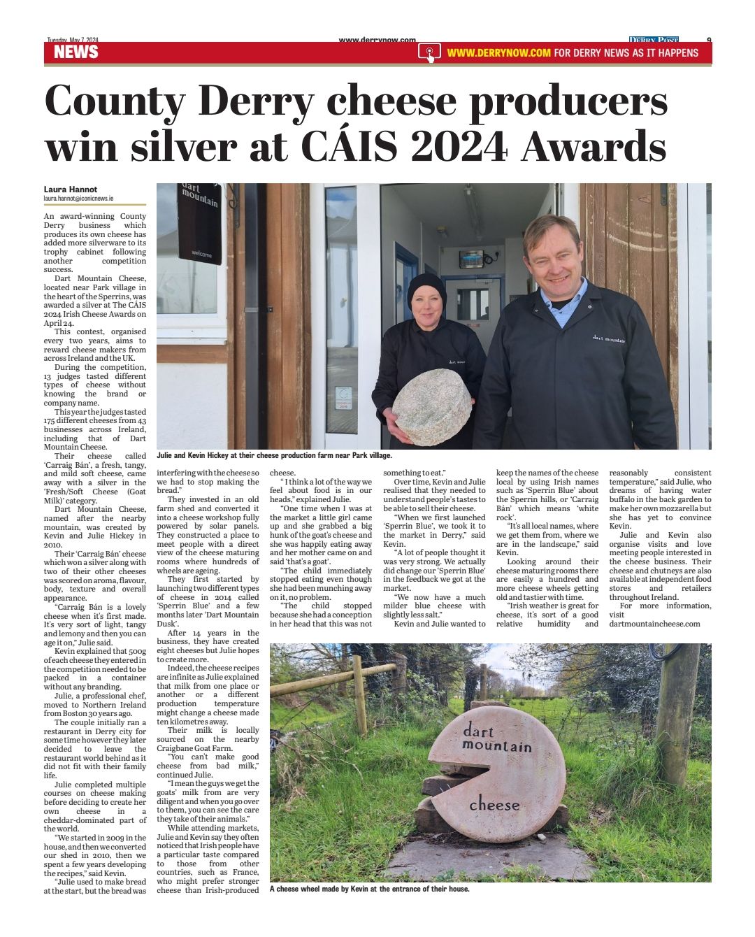 Featured Press - Dart Mountain Cheese